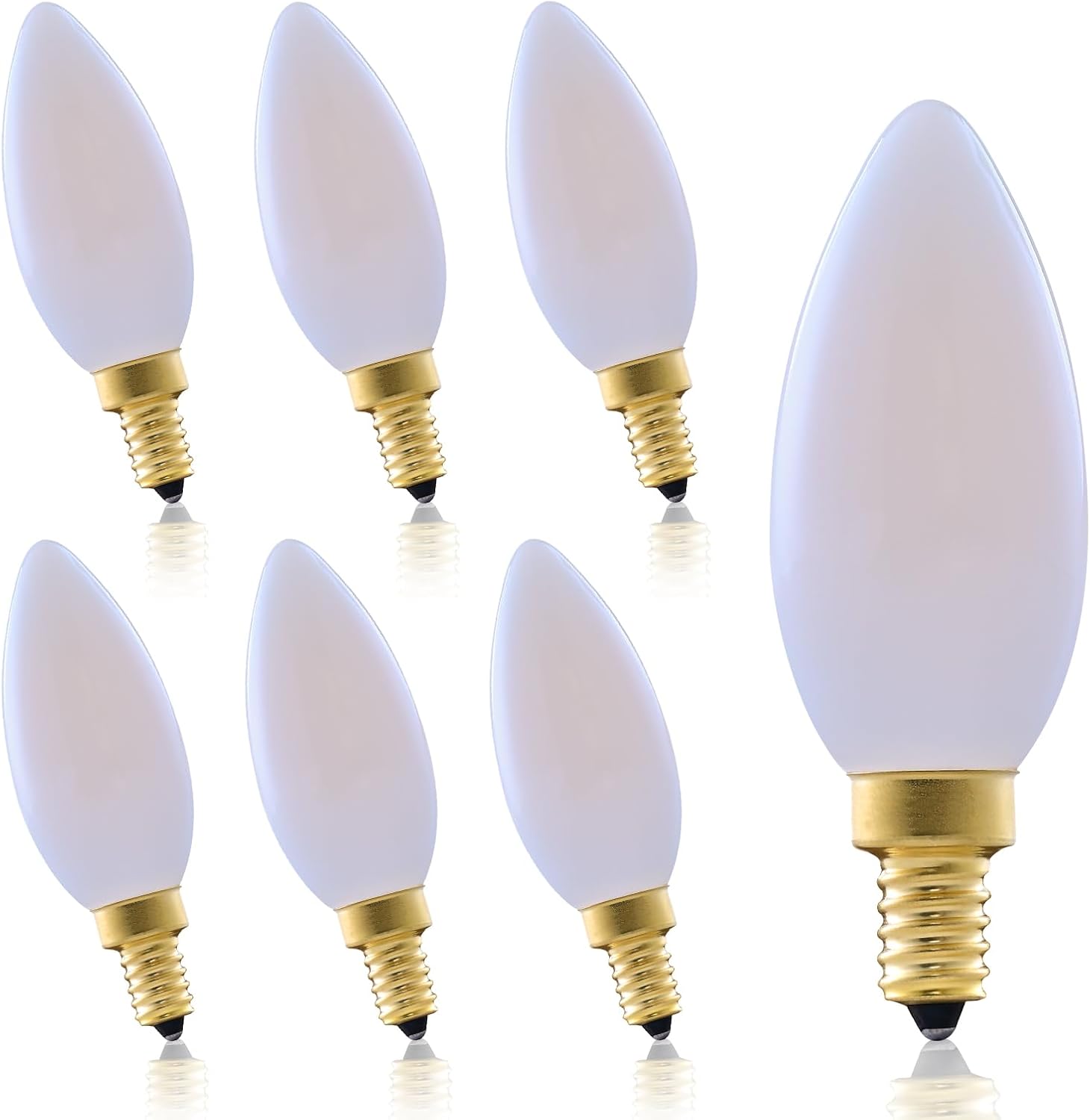 XIAOKALAMI 4W Dimmable E12 LED Candelabra Bulb 40W Equivalent 3000K ...