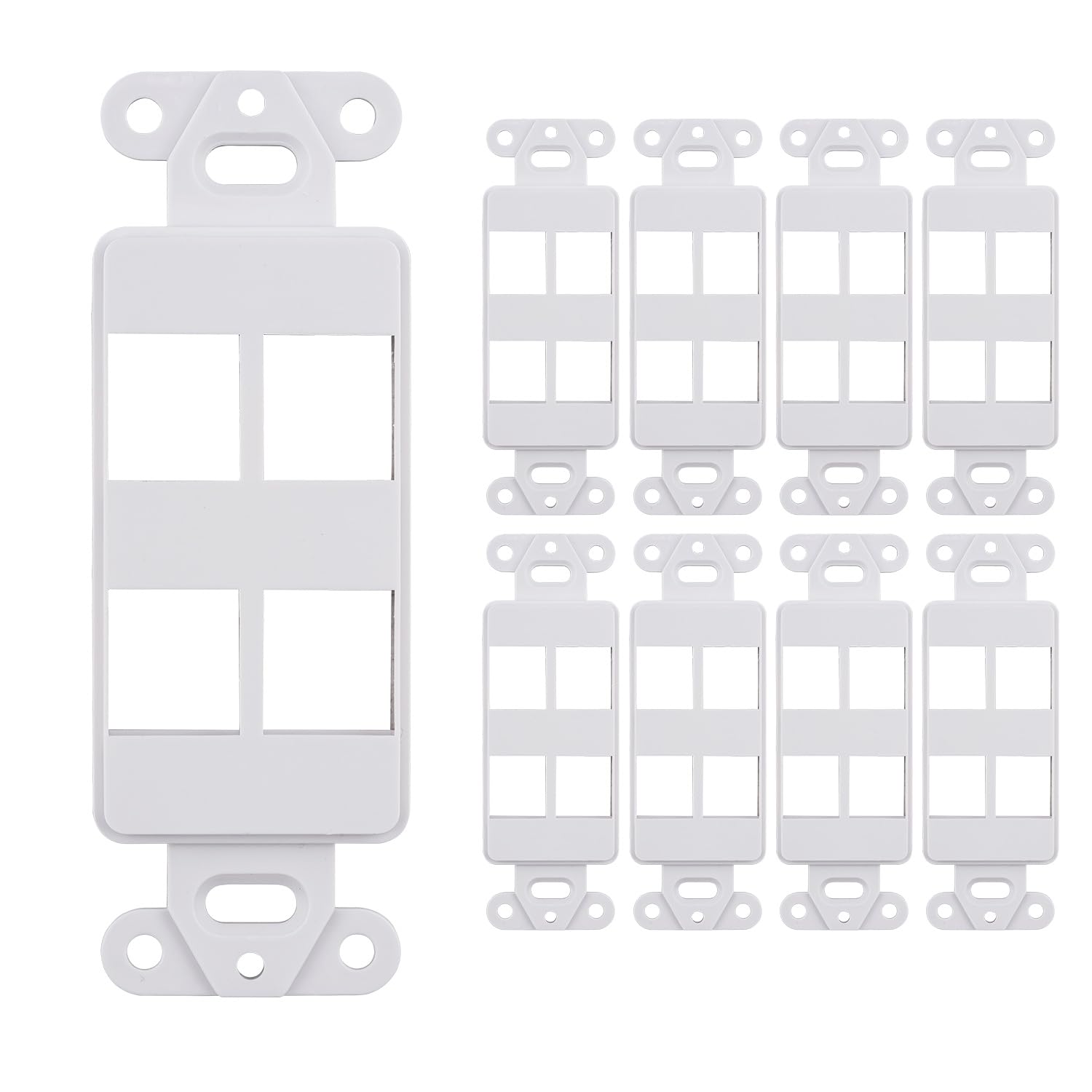 Amazon.com: Decora Wall Plate Keystone Insert, 2 Gang Jack White ...