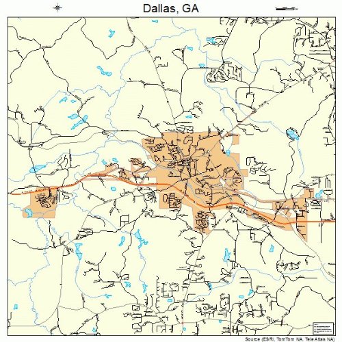 Amazon.com : Large Street & Road Map of Dallas, Georgia GA - Printed ...