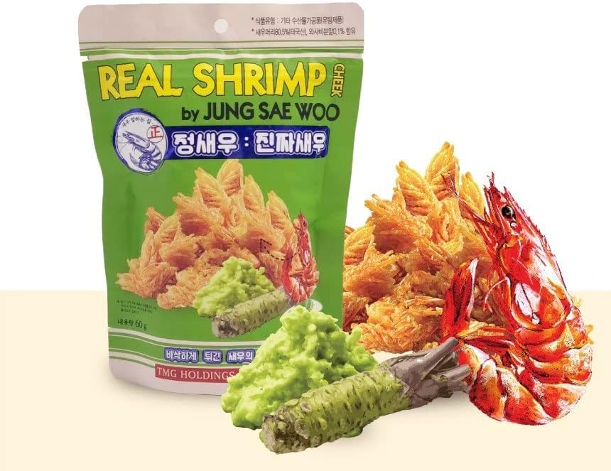 Amazon.com: Real Crispy Shrimp Head Cheek Wasabi Flavor by JUNG SAE WOO ...