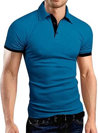 Amazon.com: Generic Polo Shirts for Men with Pocket Fashion Short ...