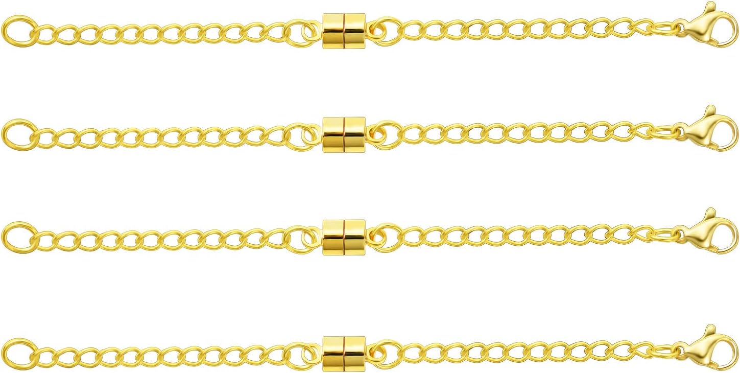 Amazon.com: Ofiuny Necklace Extender Magnetic Necklace Clasp Silver and ...
