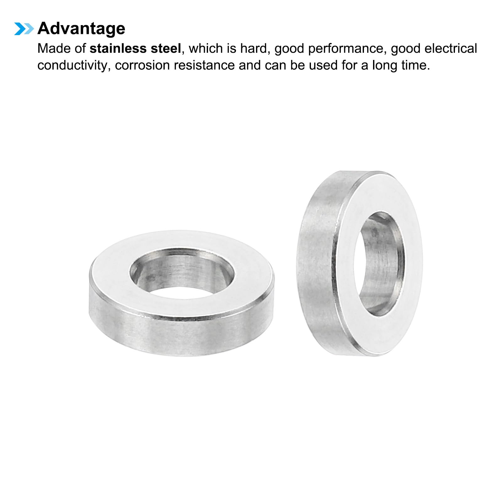 PATIKIL M6 Stainless Steel Spacers, 10 Pcs Metal Spacer Stainless Steel ...