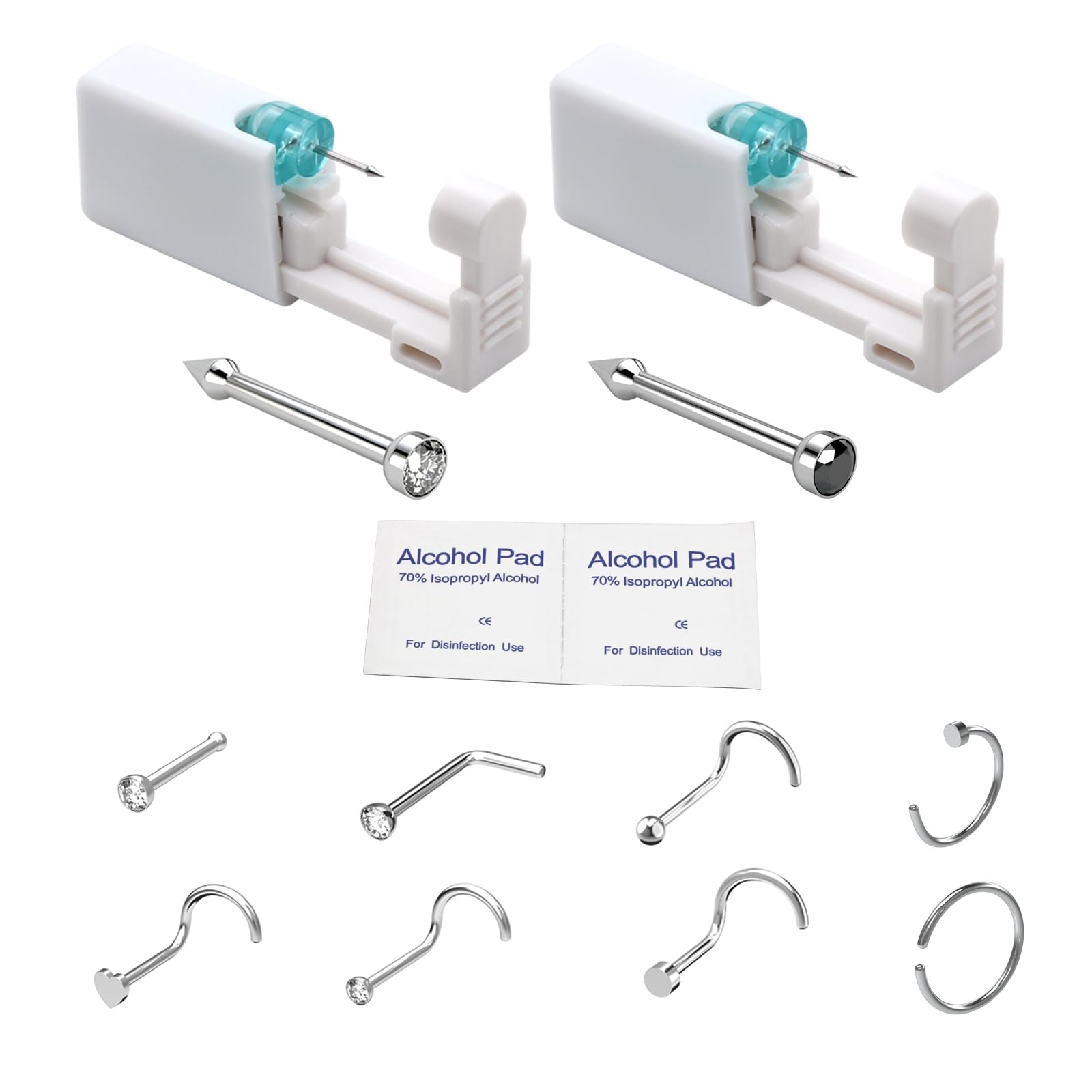 Amazon.com: YINPAD 2 pcs Disposable nose piercing kits, at home nose ...