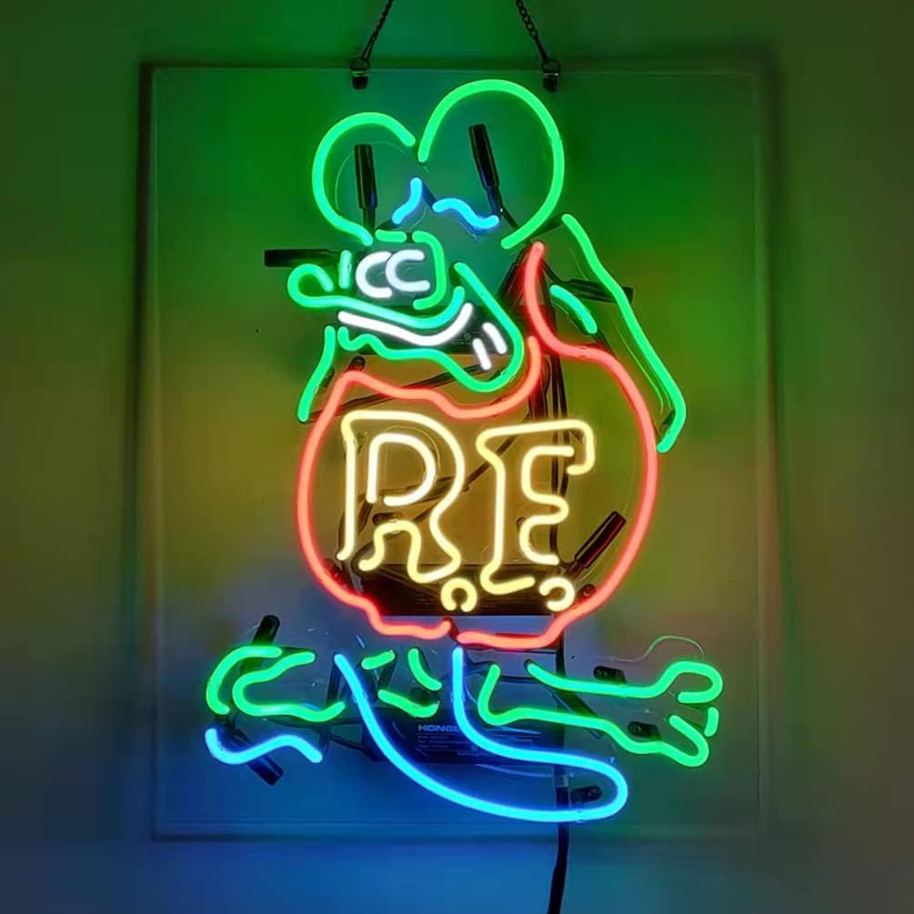 Vintage Rat Fink Neon Sign Handmade Real Glass Neon Tube Neon Light For ...