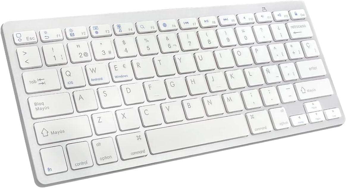Spanish Language Wireless Bluetooth Keyboard – Ultra-Thin, 78-Key ...