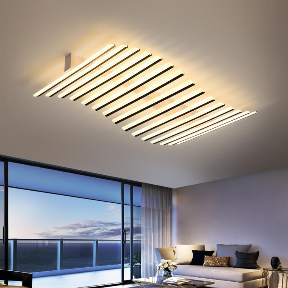 LightInTheBox Modern LED Ceiling Light Wave Linear Semi Flush Mount ...