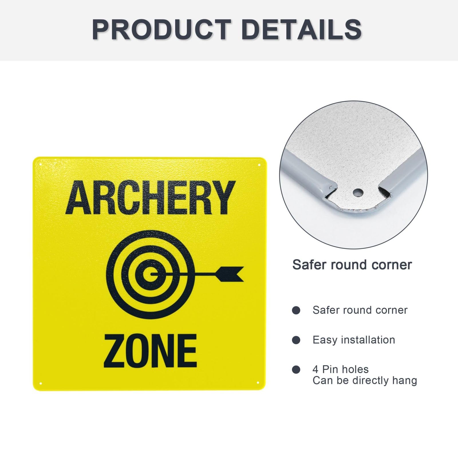 Archery Warning Sign Archery Zone Warning Sign - 18x18 Inch Aluminum ...