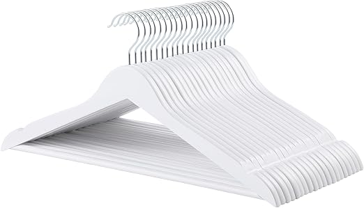 Amazon.com: Amazon Basics Durable Wooden Clothes Hangers, 20-Pack ...