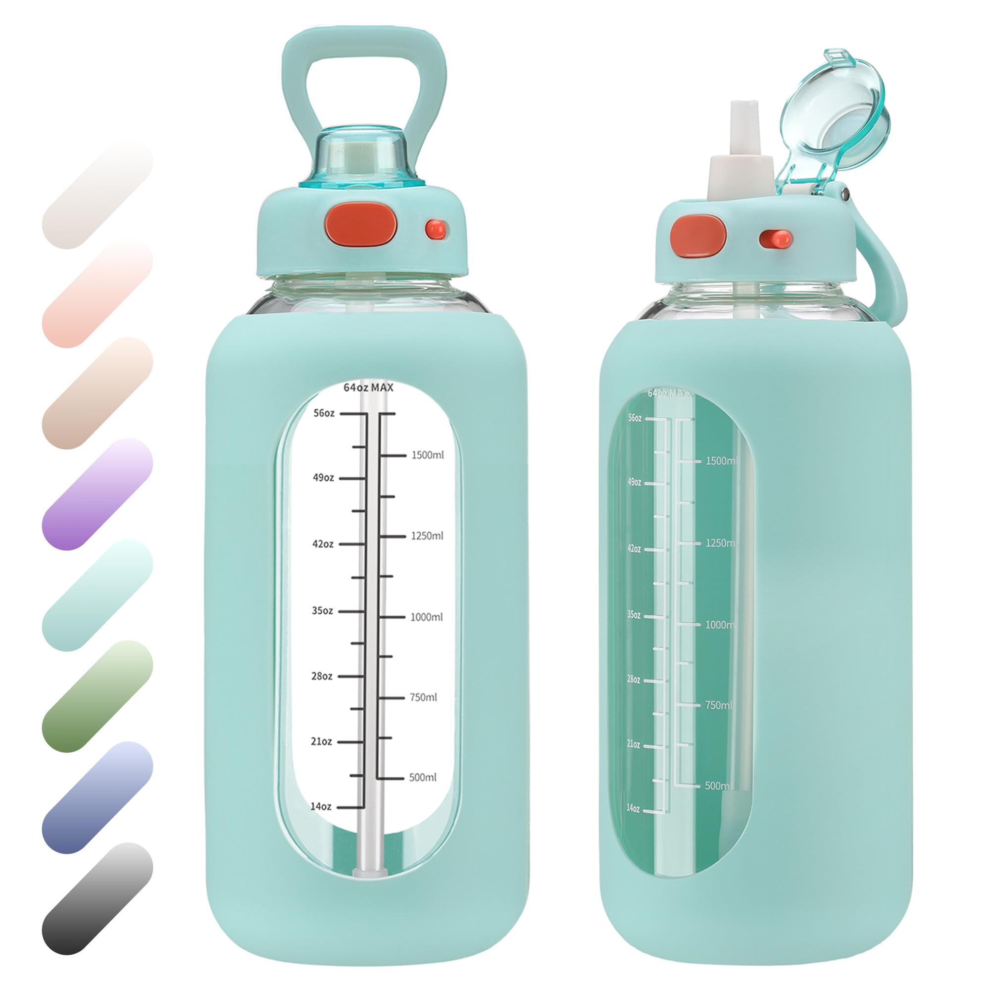 Snapklik.com : SIEROZUR 42 Oz Glass Water Bottle