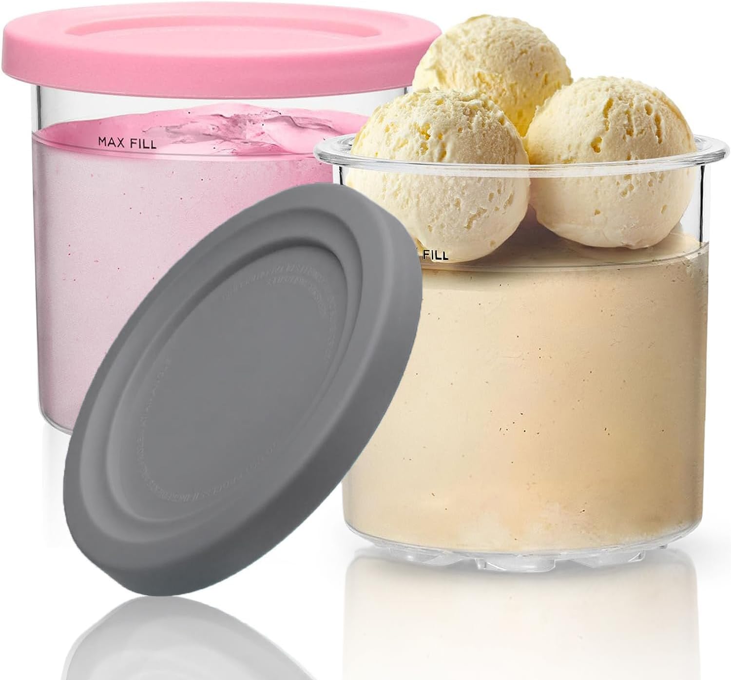 Amazon.com: Ice Cream Pints Cup,Creami Pint Containers with Lids for ...