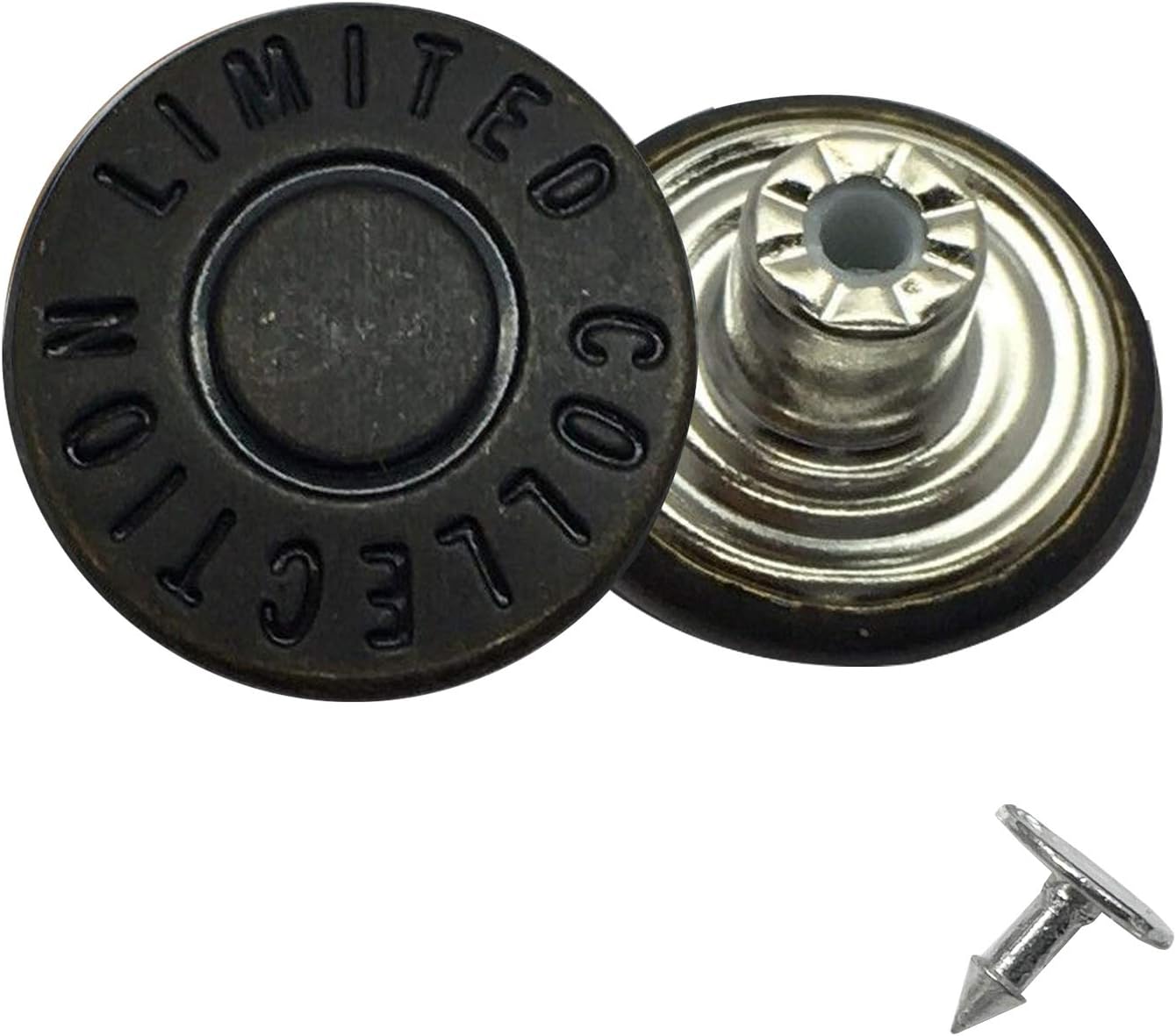 Amazon.com: Trimming Shop 17mm Jeans Stud Buttons Durable Tack Fastener ...