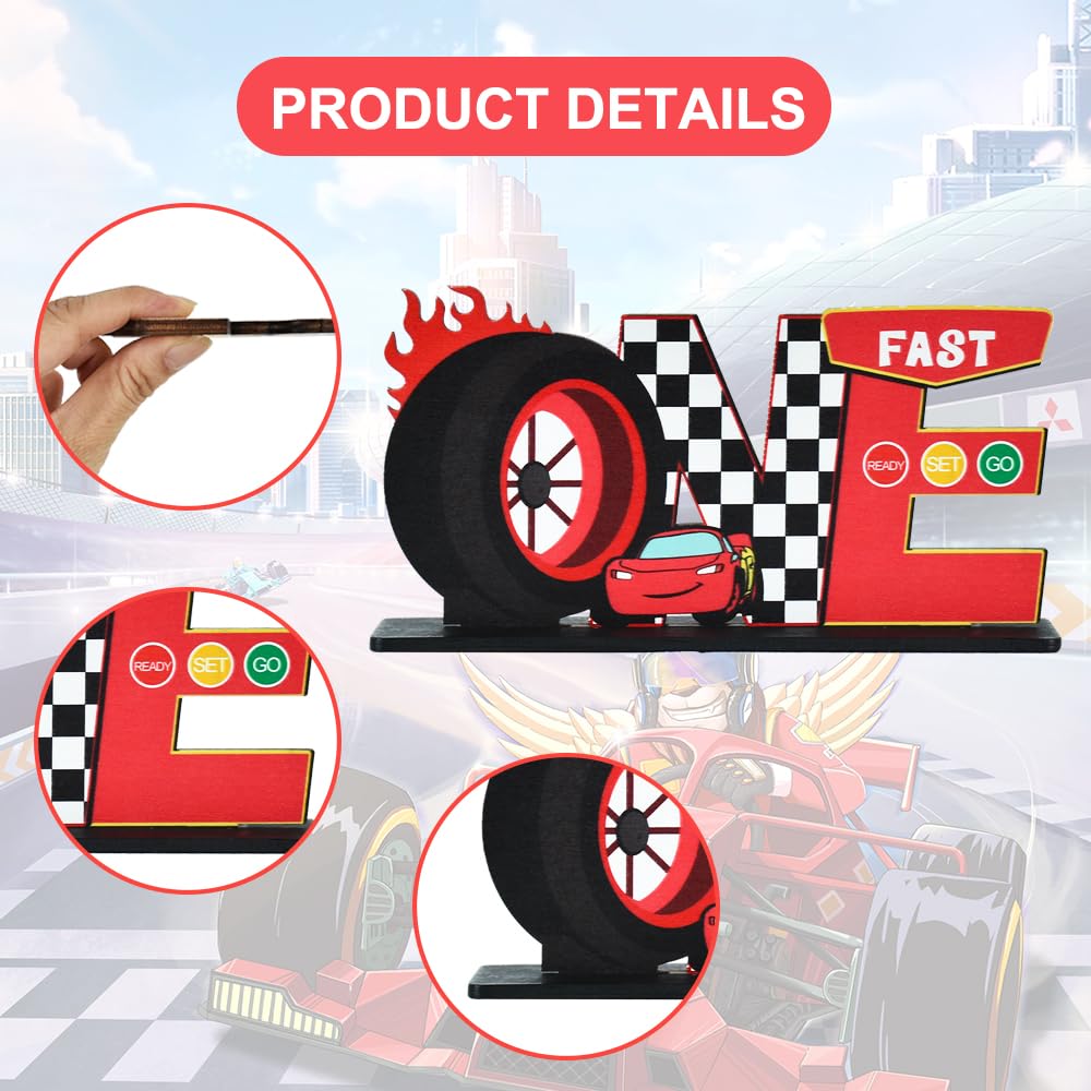 Snapklik.com : TONIFUL Race Car ONE Letter Sign Table Centerpieces Fast ...