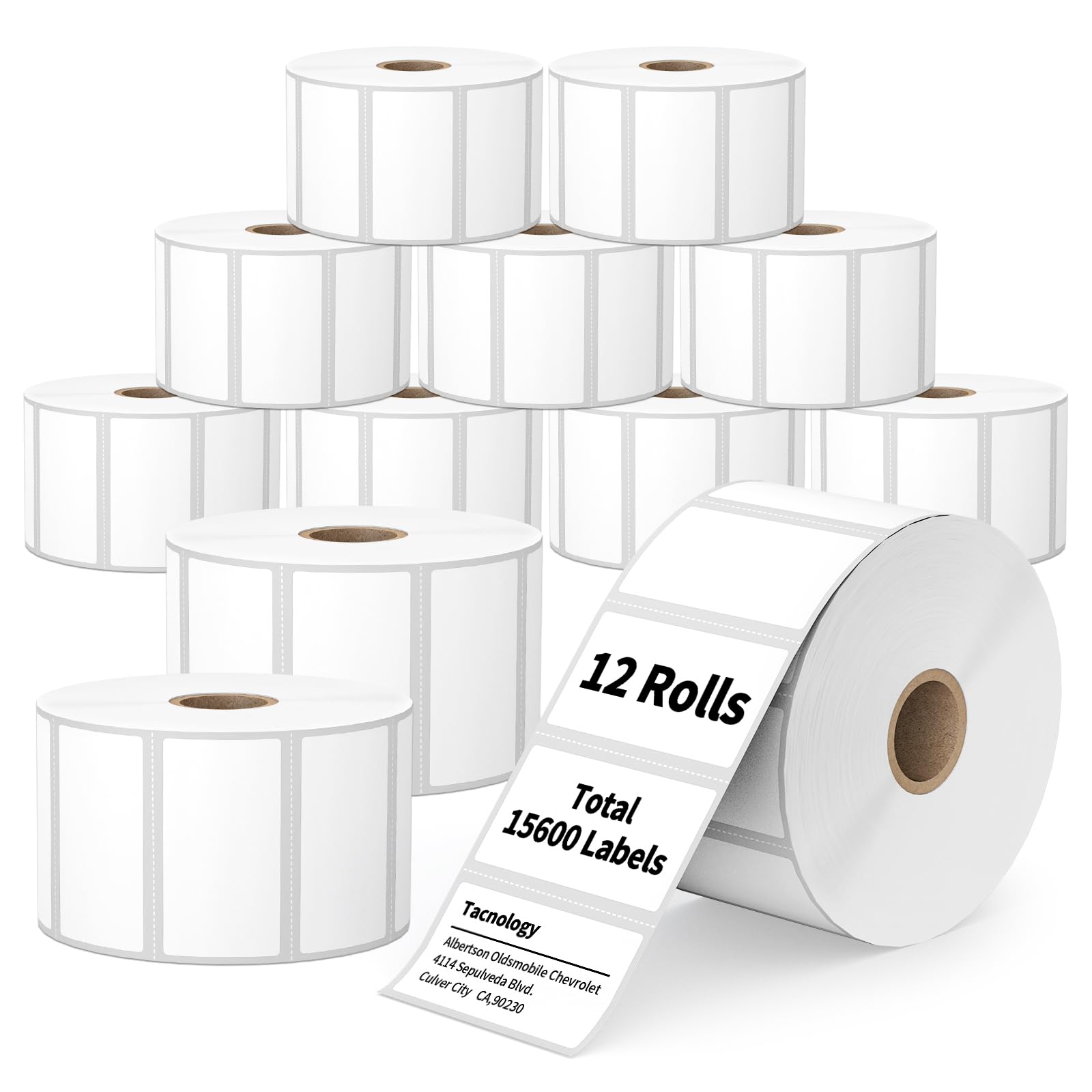 Amazon.com : Tacnology 12 Rolls 2" X 1" Direct Thermal Labels ...