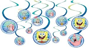 Amazon.com: amscan Spongebob Hanging Swirl Value Pack (Multi-Colored ...