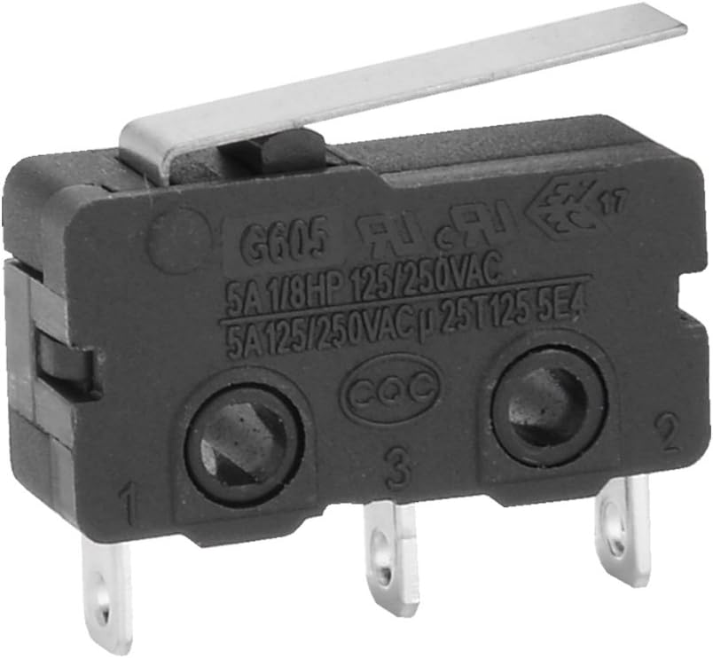 uxcell AC 250V 5 Amp SPDT 1NO 1NC Short Straight Hinge Lever Mini Micro ...