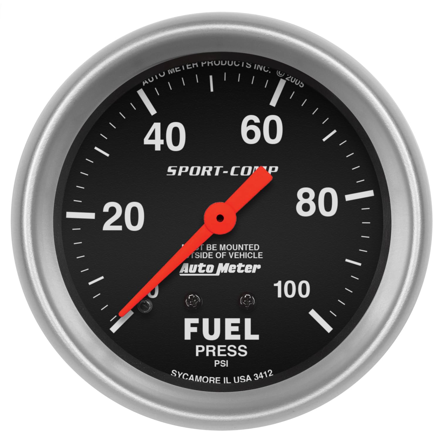 Amazon.com: Auto Meter 3412 Sport-Comp Mechanical Fuel Pressure Gauge ...