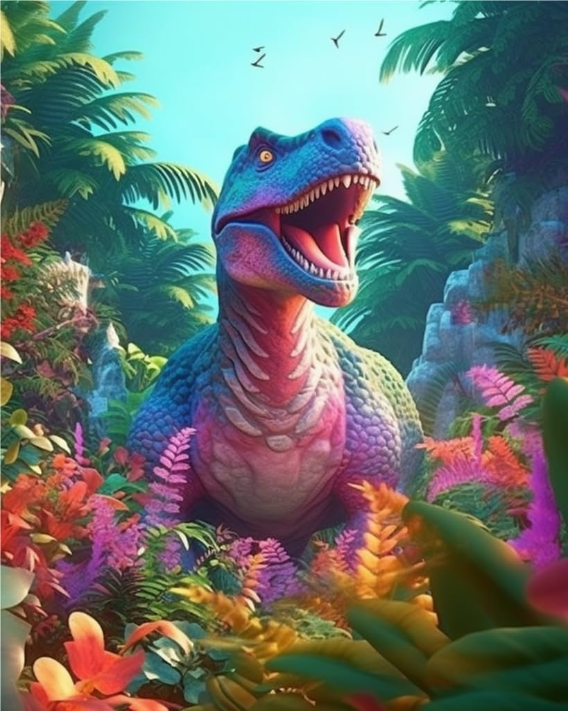 Amazon.com: Ginfonr DIY 5D Diamond Art Kits for Adults, Dinosaur ...