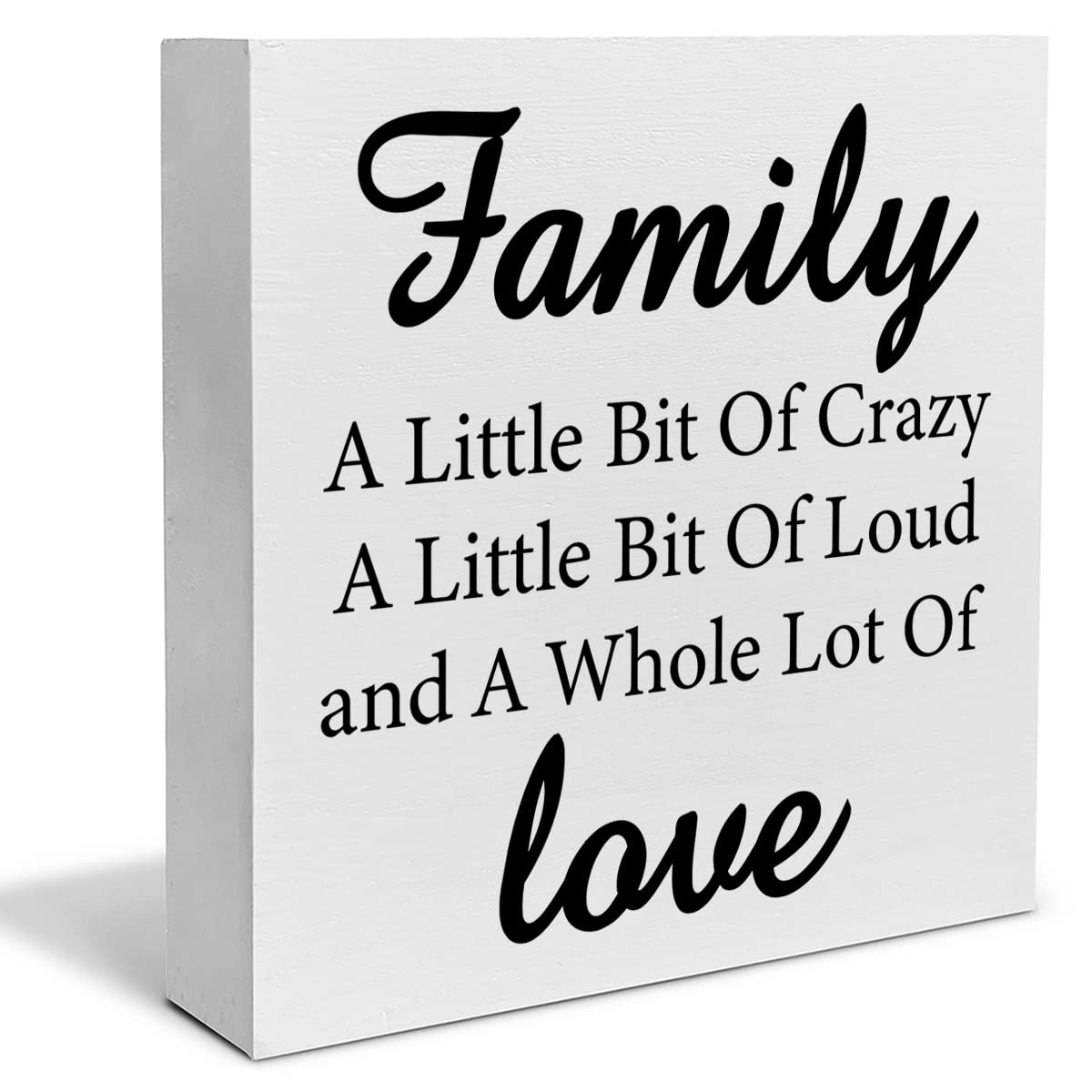 Amazon.com : Family a Little Bit of Crazy Decorative Wooden Box Sign ...