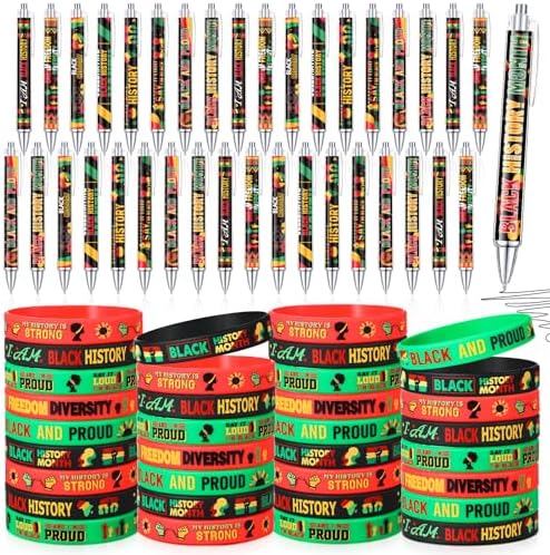 Amazon.com : Dispowreath 72 Pcs Black History Month Bracelets ...