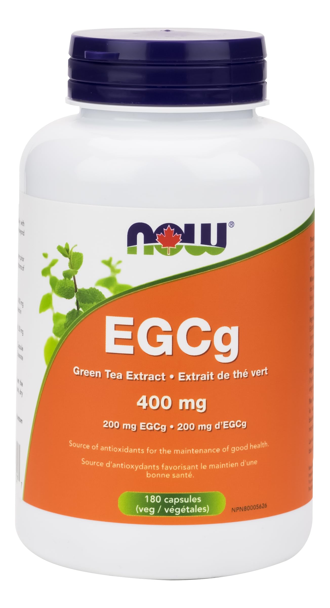 NOW Supplements EGCg GreenTea Ext 400mg (EGCg 200mg) Capsules, 180 ...