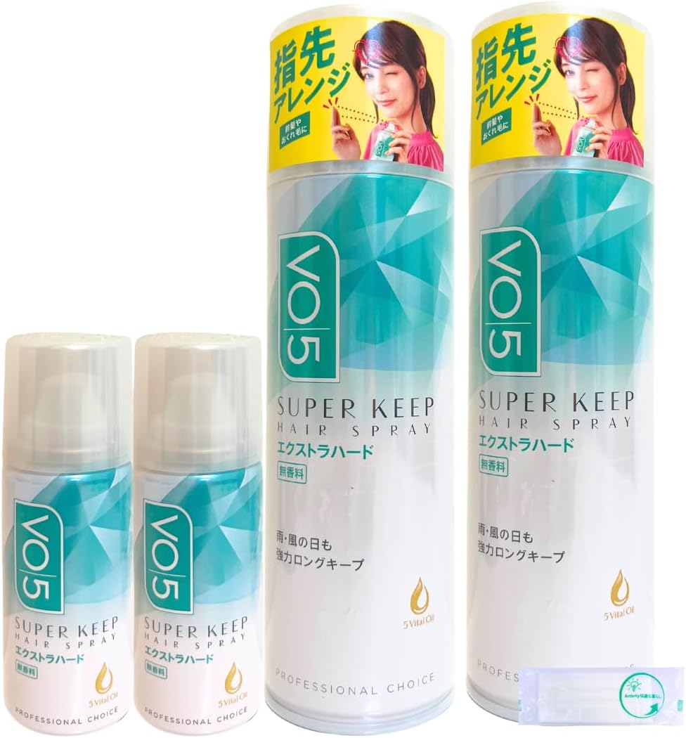 Amazon | サンスター VO5 ヘアスプレイ スーパーキープ エクストラハード 無香料 330g×2本＋20g×2本【Activity公式ウエットシート付】 | Activity 快適な ...