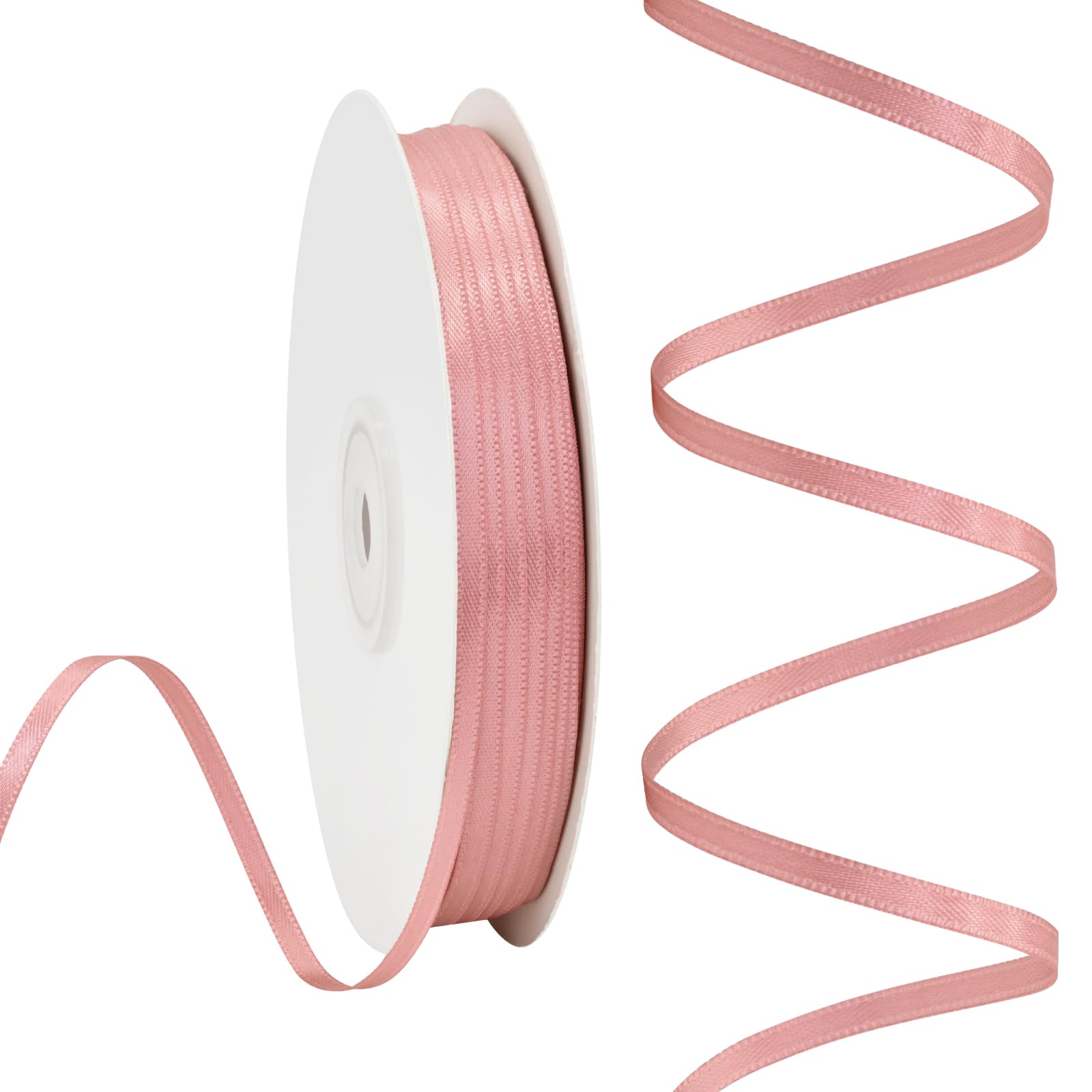 Amazon.com: Rilisili Dusty Pink Satin Ribbon 1/8 Inch 100 Yards Double ...
