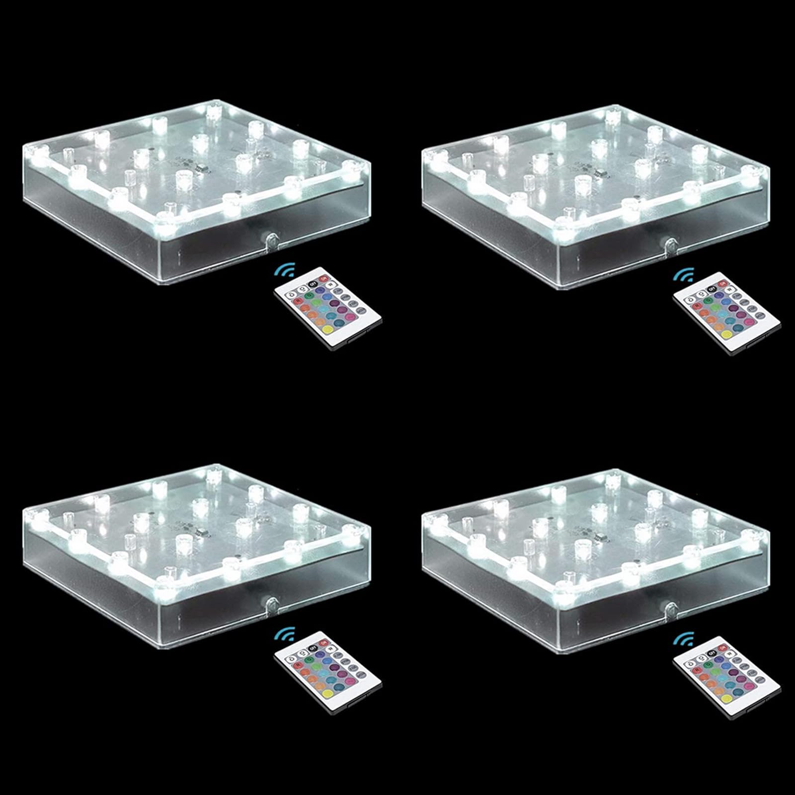 Amazon.com: LARDUX Pack of 4 Square LED Light Base with Remote -5 Inch ...