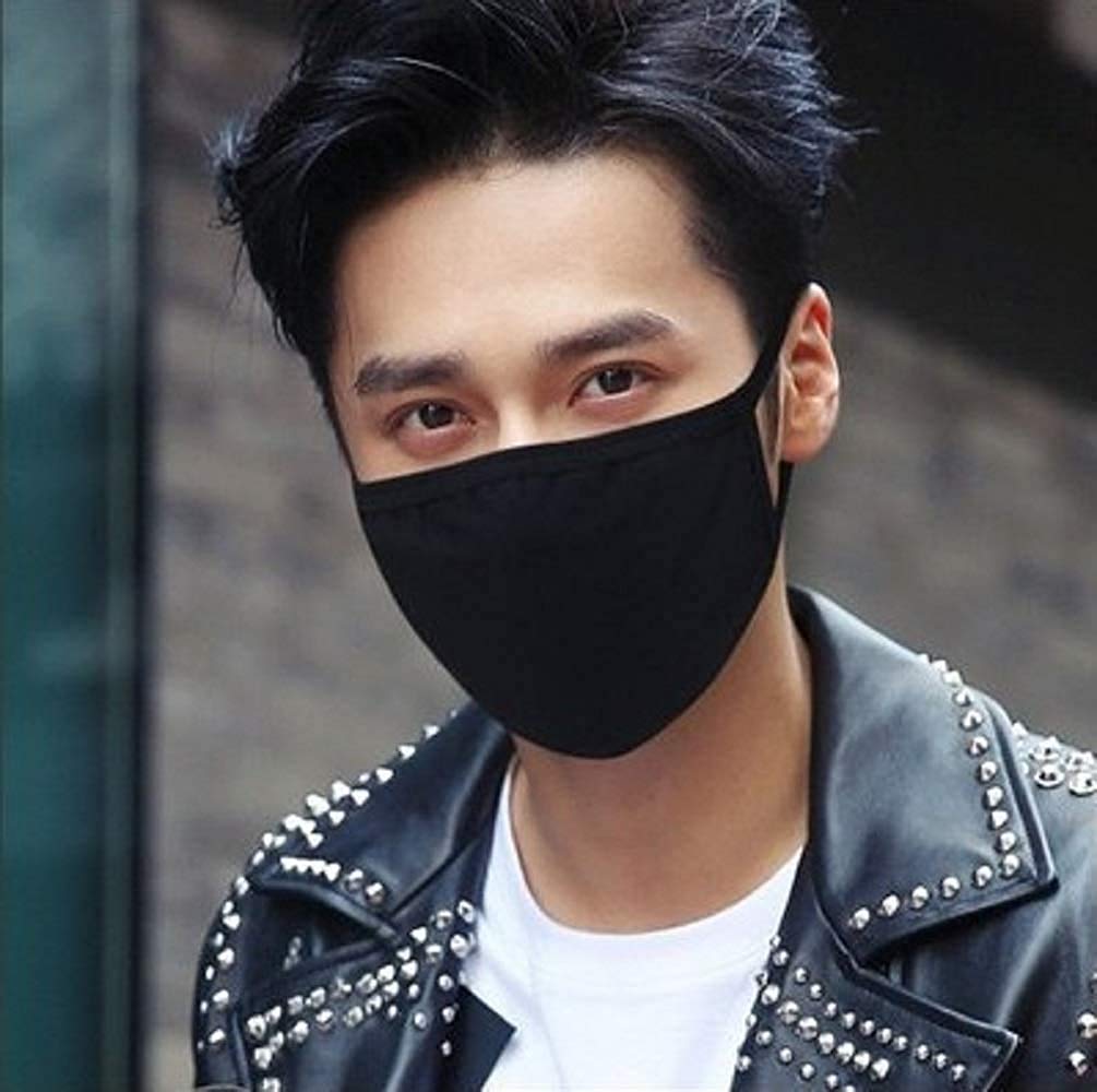 Woschmann Cotton Mesh Reusable Pollution Mask (Pack of 5, Black ...