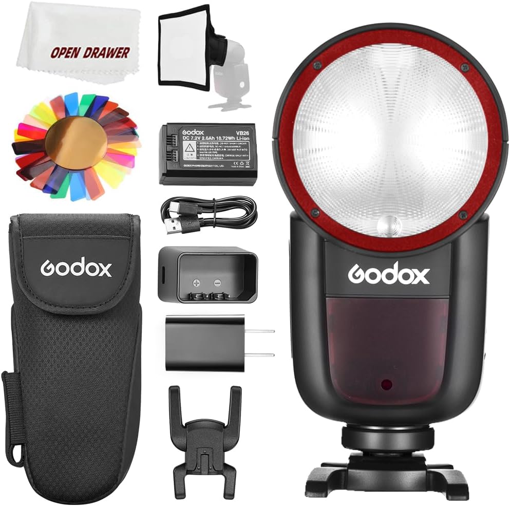 Amazon.com : Godox V1S Flash V1-S USA Version Round Head Camera Flash ...
