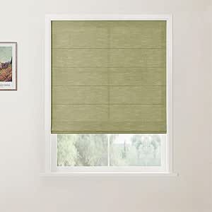 Amazon.com: TWOPAGES Linen Fabric Roman Shades Cordless Custom Size ...