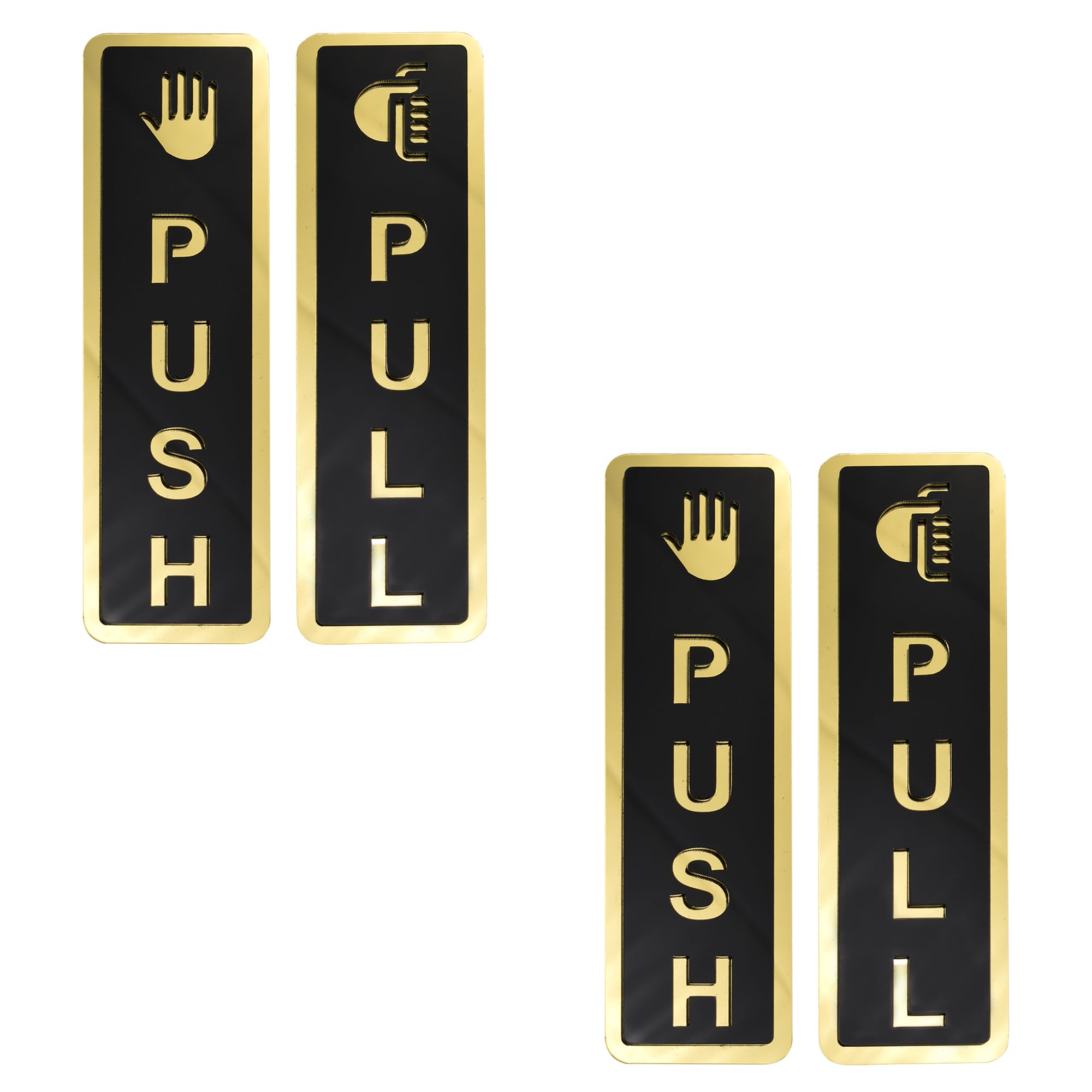 Buzz Cool Acrylic Gold Push Pull Stickers For Glass Door, Wooden Door ...