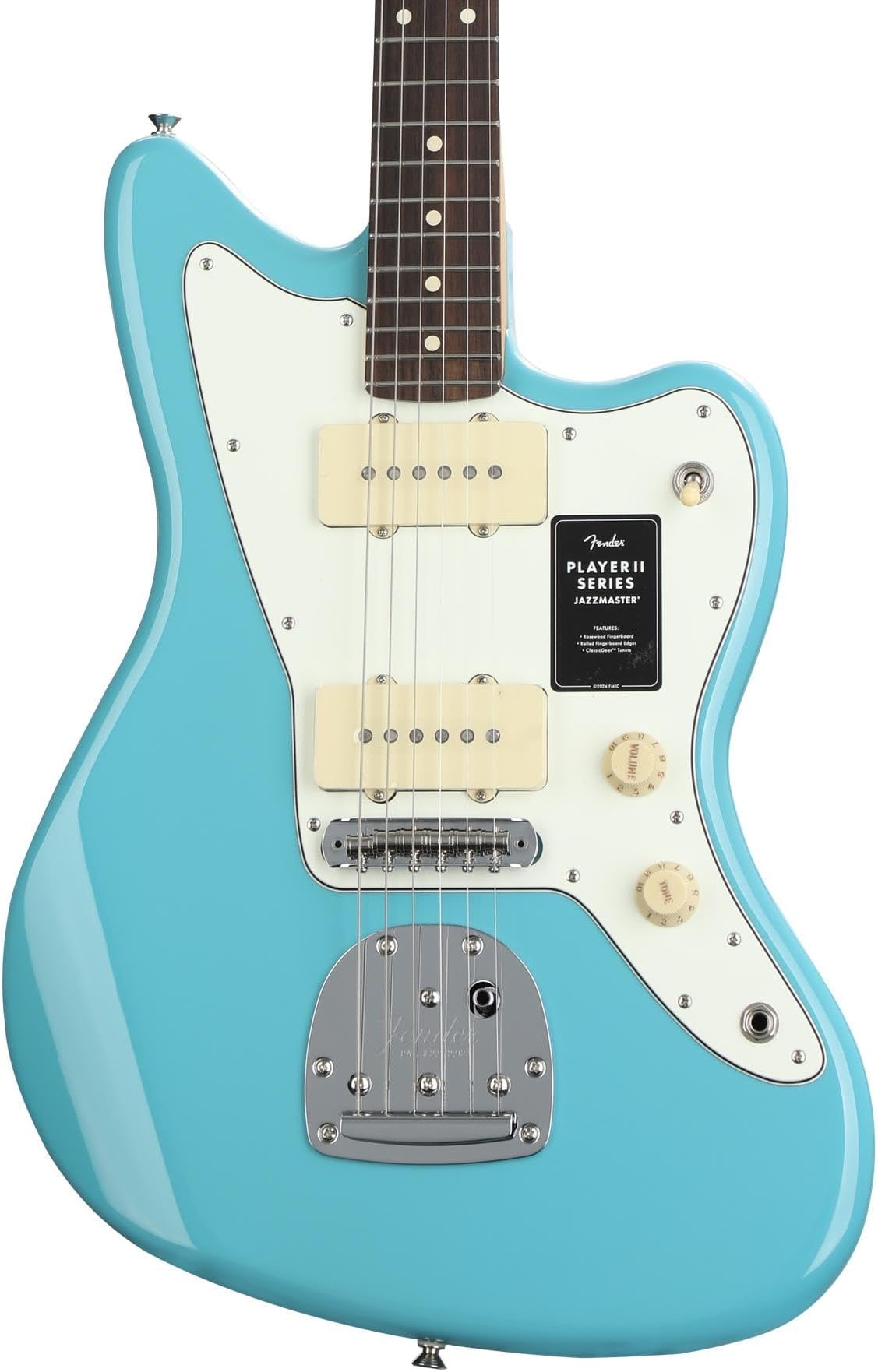 Amazon.com: Fender Player II Jazzmaster Electric Guitar - Aquatone Blue ...