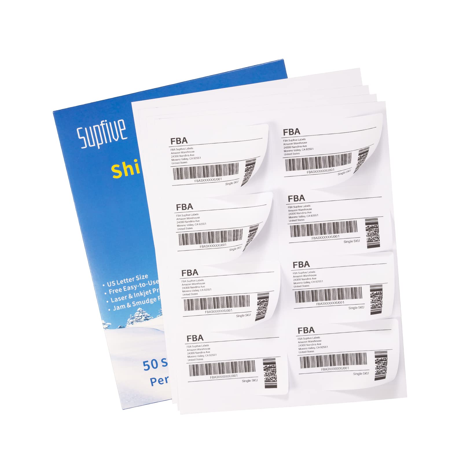 Supfivesheet Shipping Labels Permanent Adhesive Address Labels 2 1 2 ...