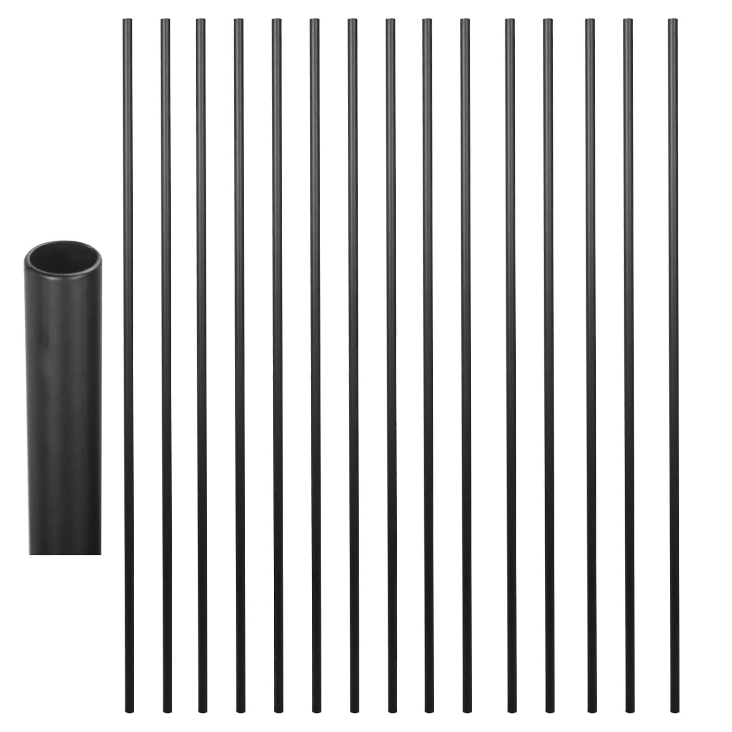 Snapklik.com : 15-Pack Satin Black Iron Stair Balusters, 44" Long X 5/8 ...