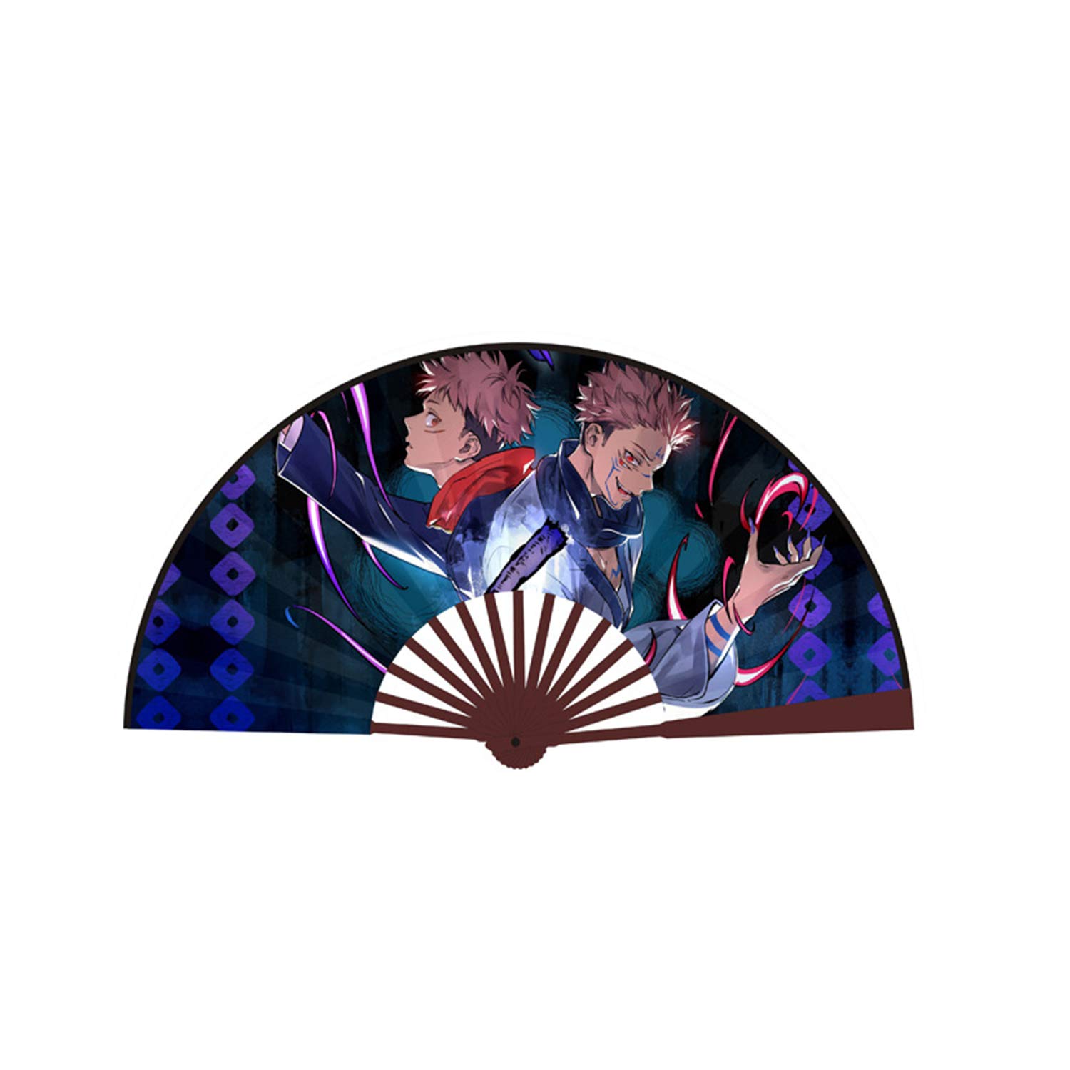 Buy ZOA Bamboo Waterproof Paper Silk Fabric Folding Fan Boxed Demon ...