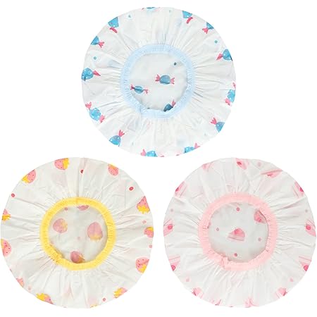 Amazon.com : Waterproof Shower Caps, 3 Pcs Plastic Reusable Shower Caps ...