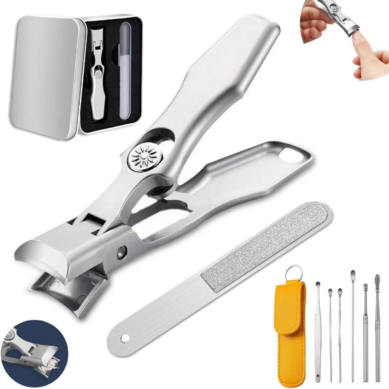 Amazon.com : AGSIXZLAN German Nail Clippers with Catcher - Anti ...