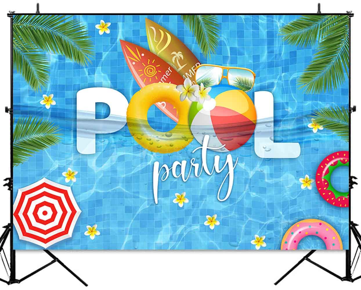 Sensfun Pool Party Backdrop Summer Beach Ball Swimming Birthday Baby ...