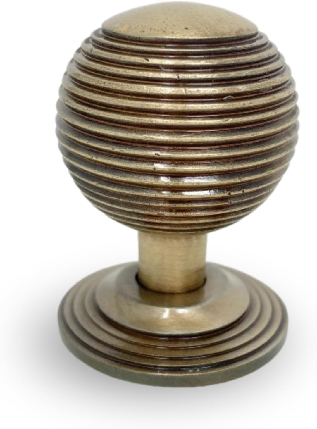 Antique Style Solid Brass Beehive Reeded Door Knobs 50mm Aged Bronze : Amazon.co.uk: DIY & Tools