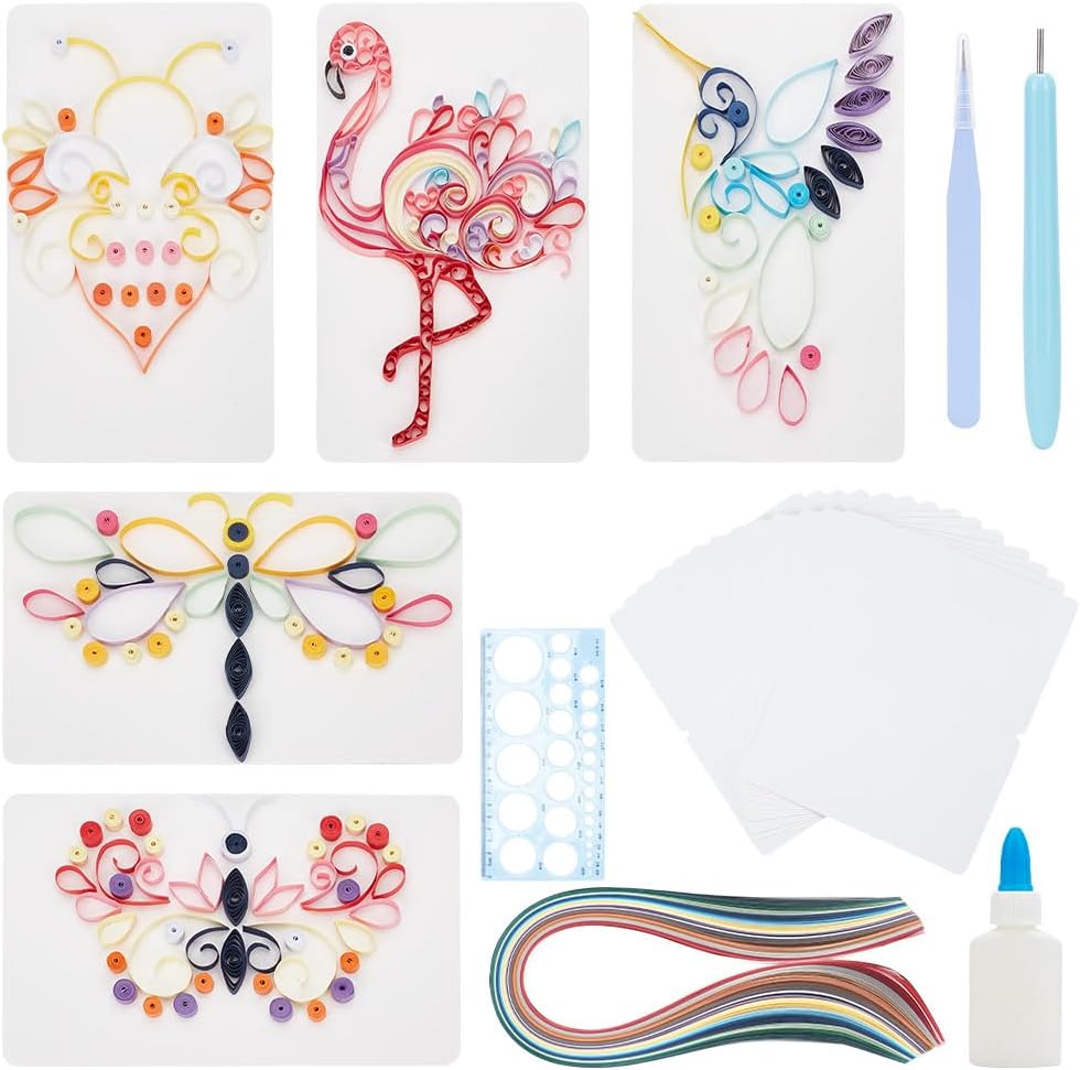 Amazon.com: WEBEEDY Paper Quilling Kit 20 Sets Butterfly Quilling Card ...