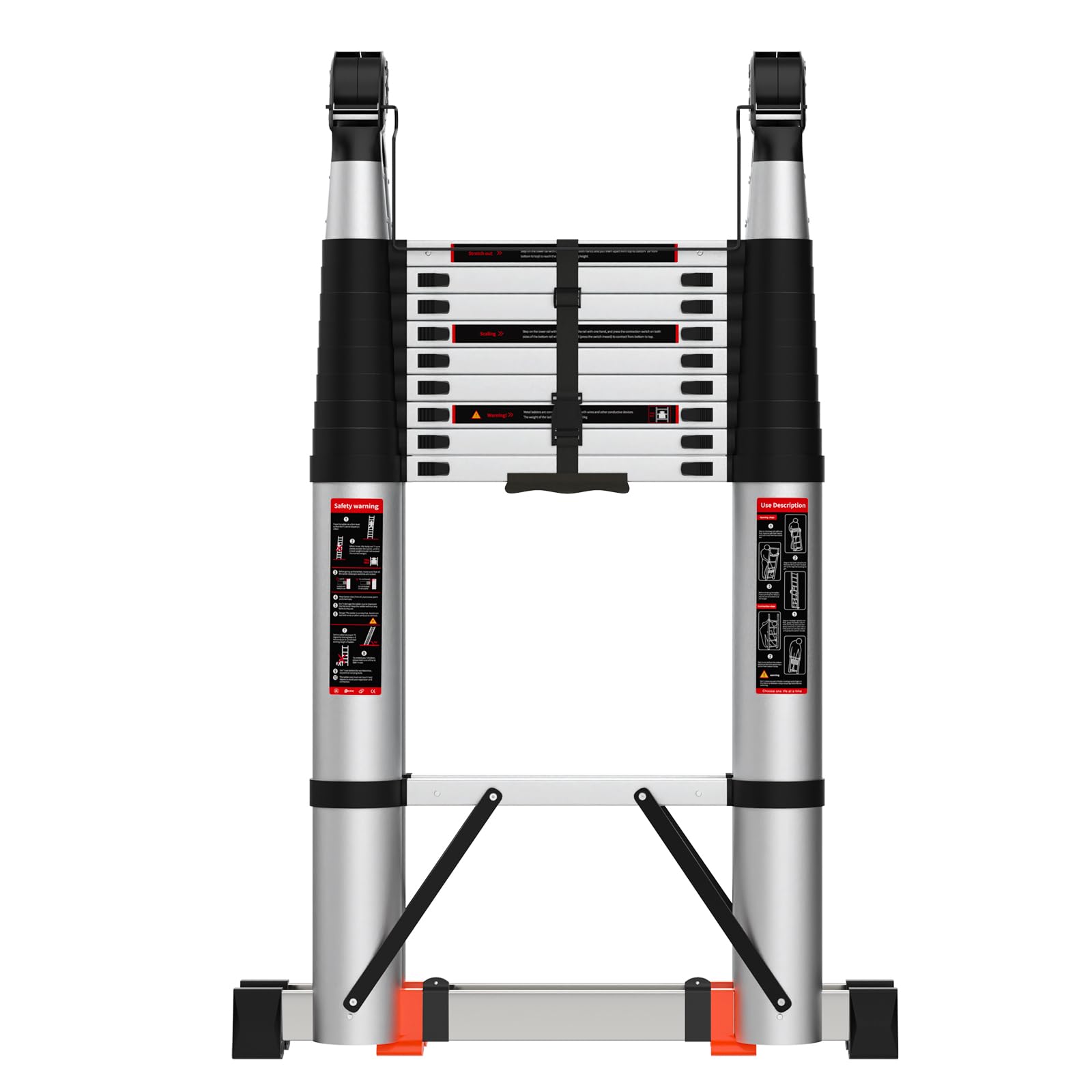 26.25FT Telescoping Ladder,Portable Multi-Purpose Aluminum Compact ...