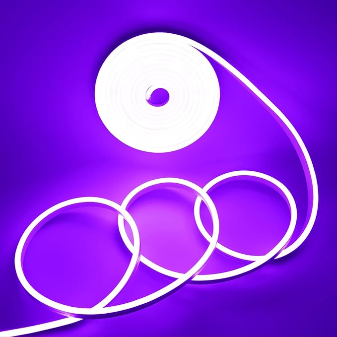 Amazon.com: YM E-Bright Purple Led Neon Strip Light 5M 16.4Ft 600SMD ...