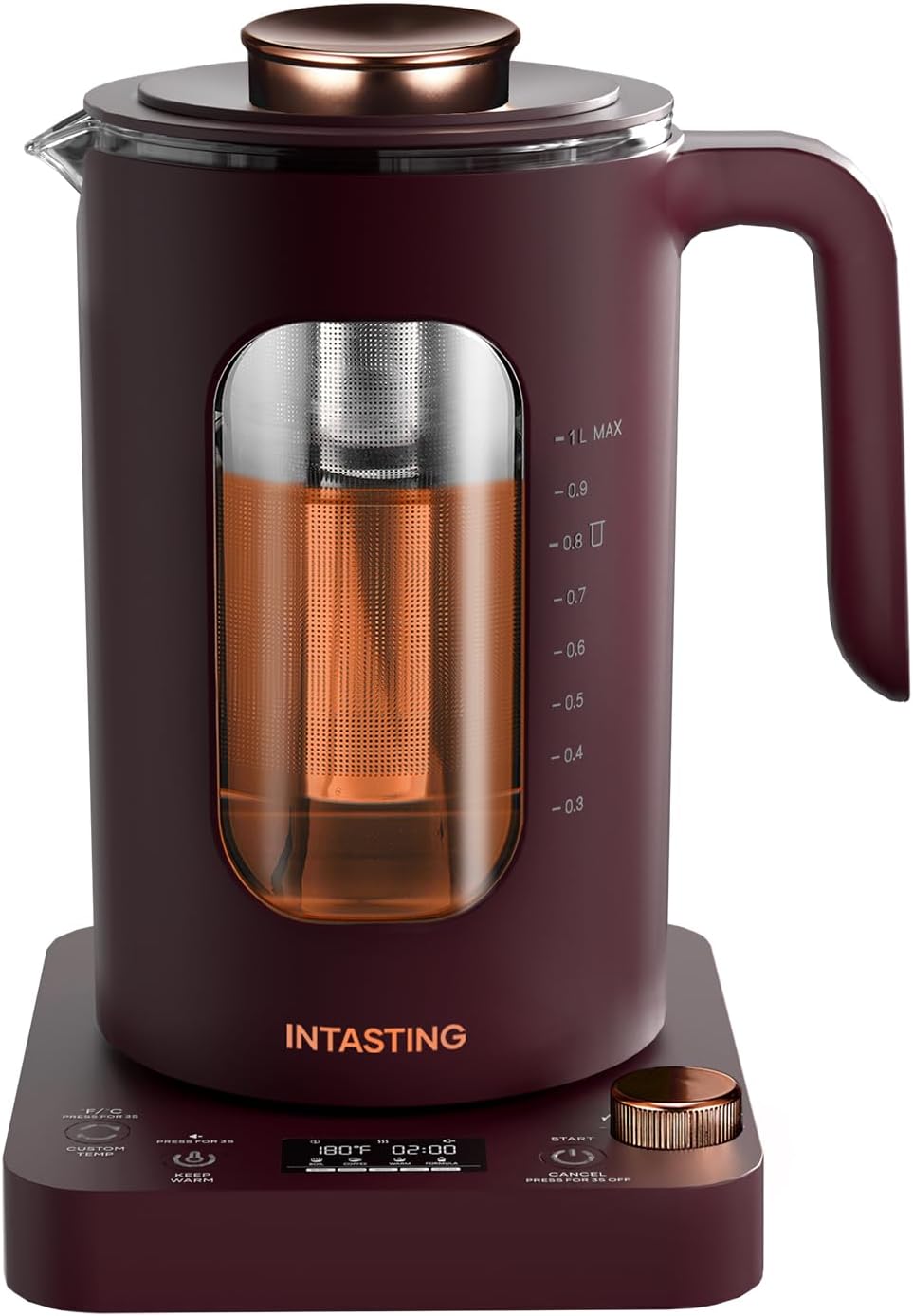 Amazon.com: Electric Tea Kettle, INTASTING Glass Electric Kettle with ...