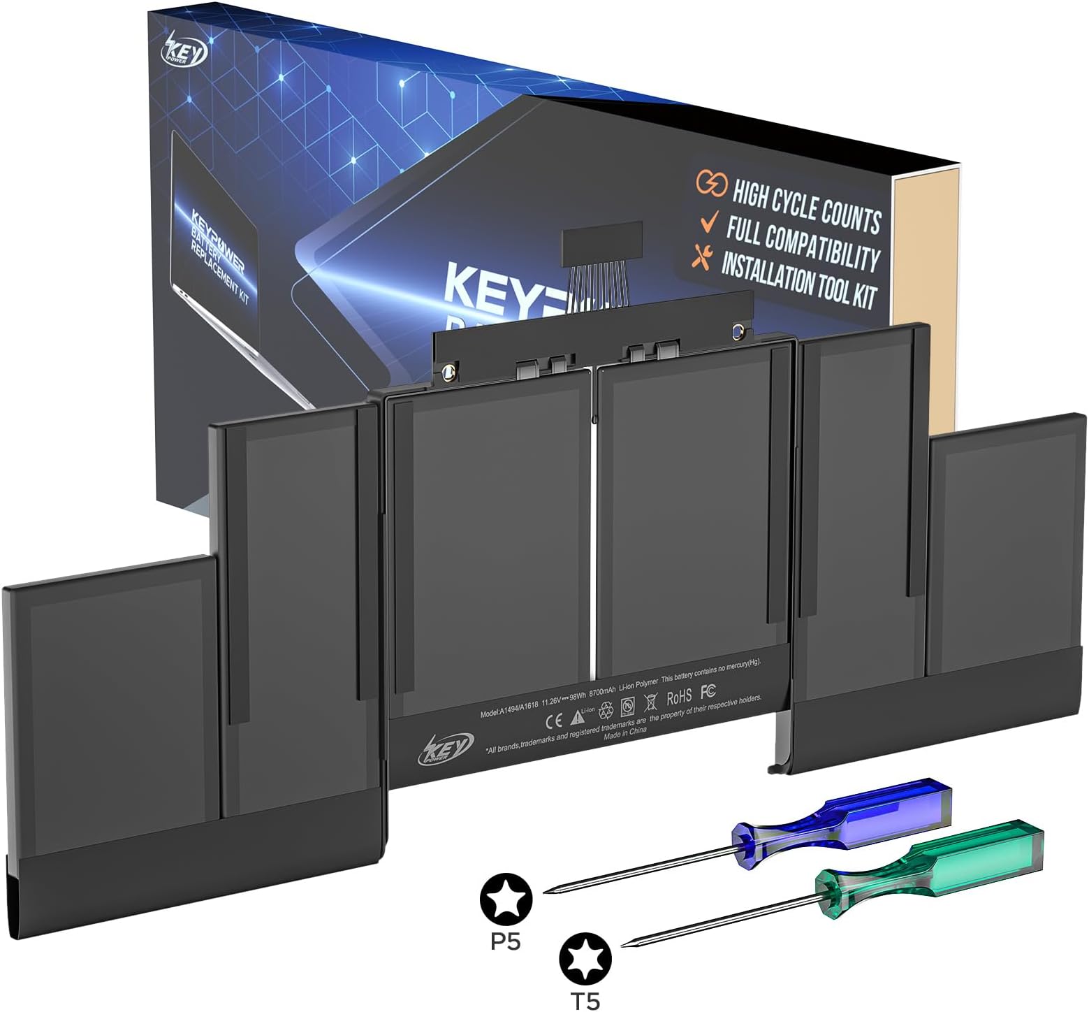 Amazon.com: iFixit A1398 A1618 Battery for MacBook Pro 15" Retina (Mid ...