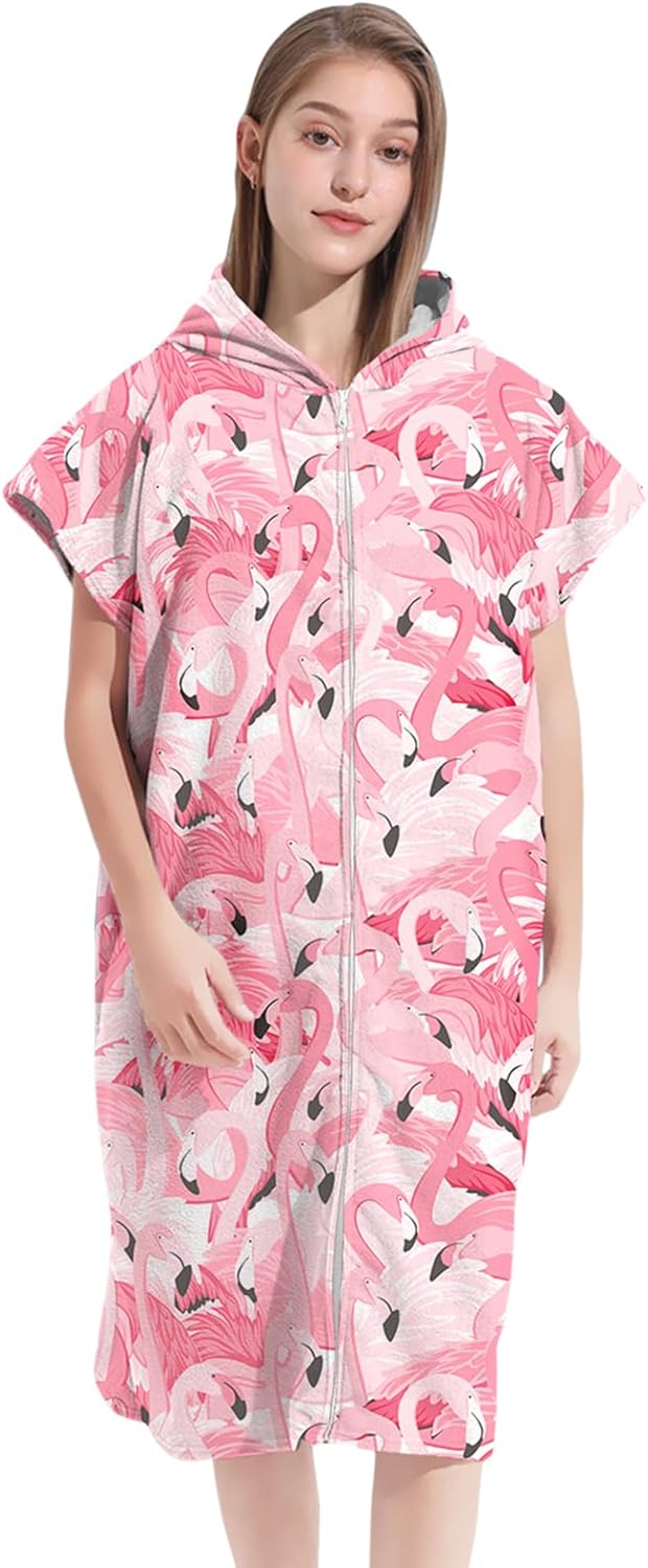 Soft Microfiber Surf Poncho Changing Towel Swim Robe Terry Cloth Swim ...