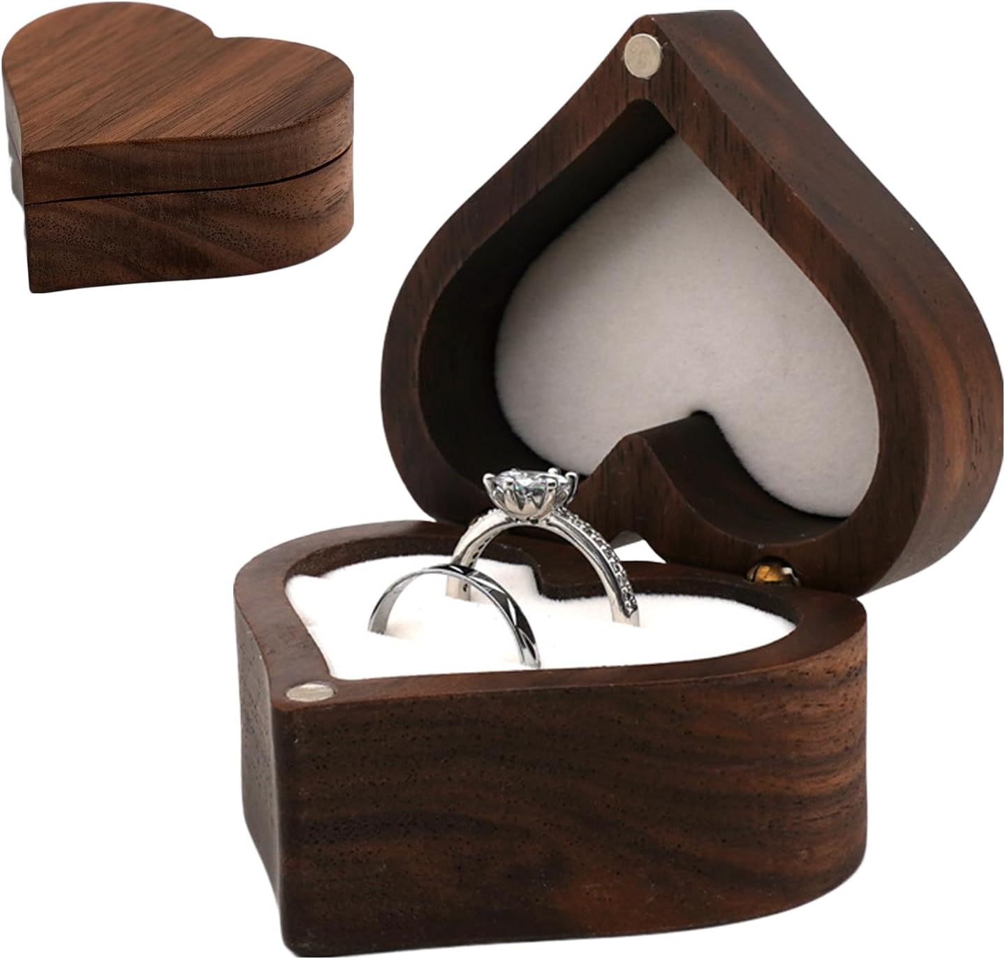Amazon.com: Drnilui Ring Box, wooden Ring box for Wedding Ceremony Ring ...