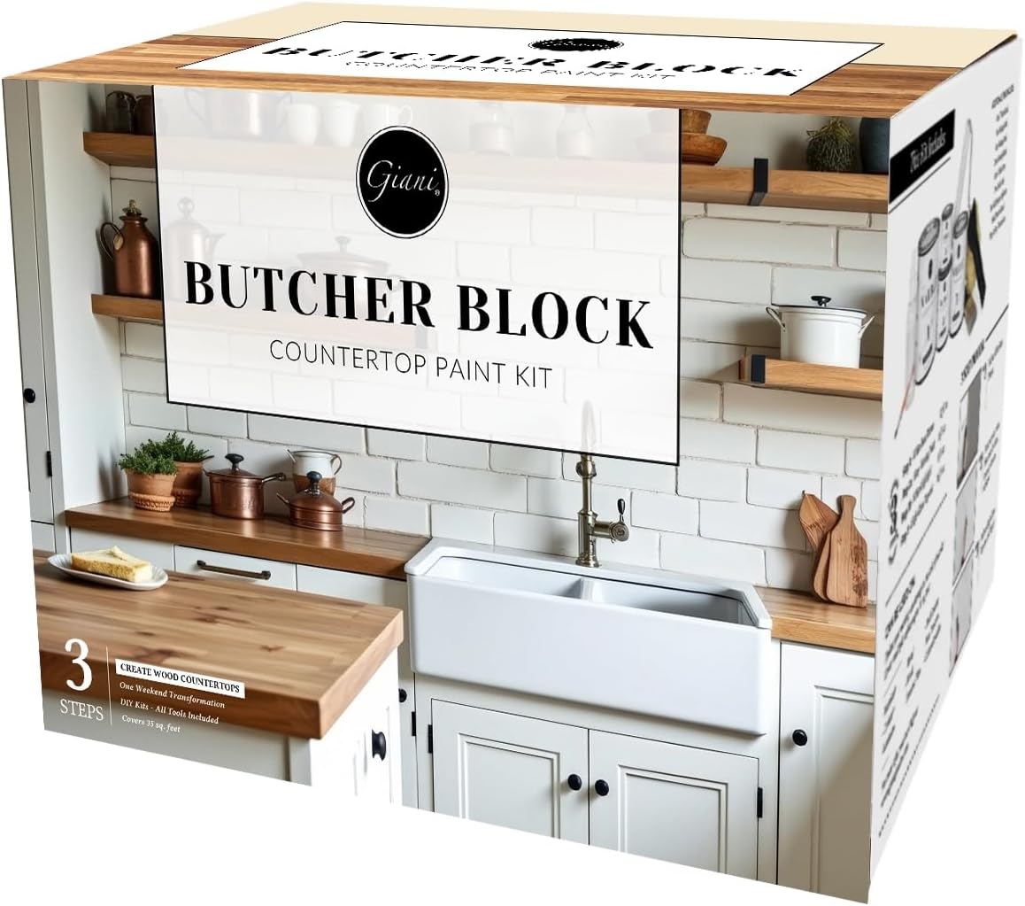 Amazon.com: Giani Butcher Block Easy Epoxy Countertop Paint Kit : Tools ...