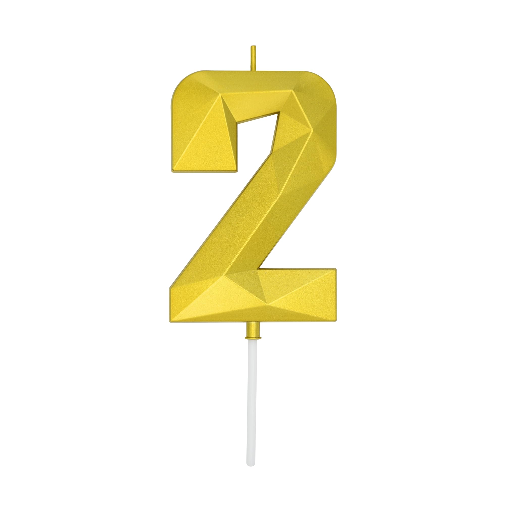 Amazon.com: DERVENTA Large Birthday Candle Number 3D Gold 3.7 inch ...