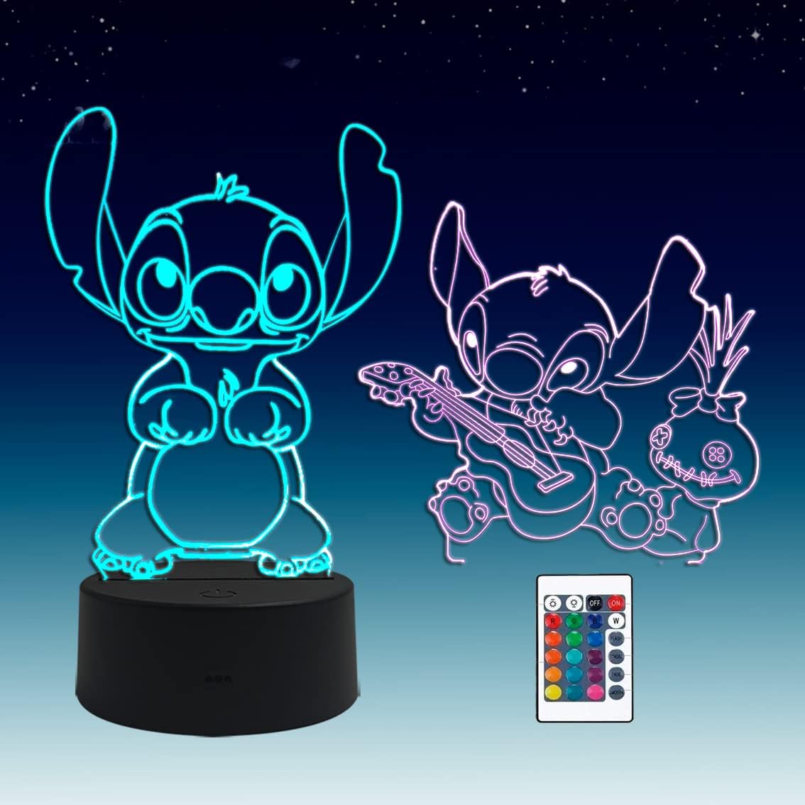 Stitch Lampada - 2 Pezzi Lilo e Stitch Luce Notturna Bambini - 16 ...